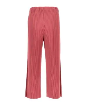 Issey Miyake Homme Plissé Pleated Straight Leg Pants - Red