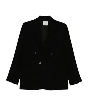 FORTE_FORTE Double-breasted Blazer With Notched Lapels - Black