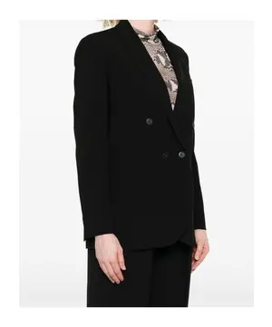 FORTE_FORTE Double-breasted Blazer With Notched Lapels - Black