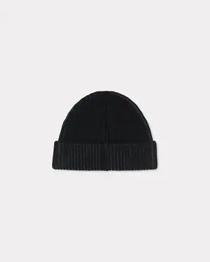 Kenzo Ribbed Beanie With Logo Patch
