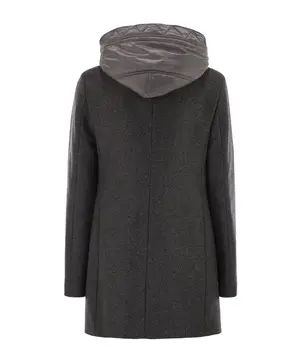 FAY Toggle Fastened Hooded Coat - Black