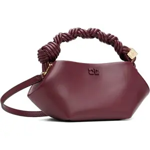 GANNI Bou Mini Braided Handbag - Red