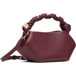 GANNI Bou Mini Braided Handbag - Red