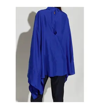 LANVIN Asymmetrical Pleated Top - Blue