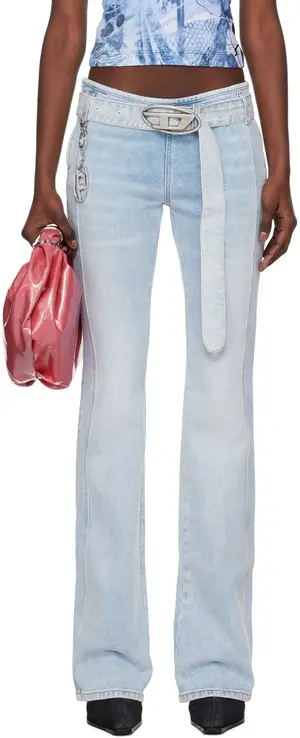 DIESEL® Ebby D Buckle Wide Leg Jeans