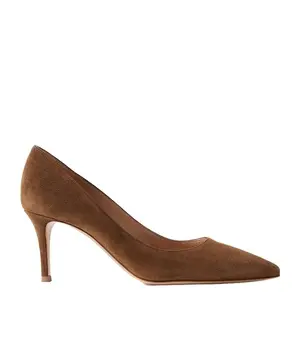 GIANVITO ROSSI Pointed Toe Stiletto High Heel Pumps - Brown