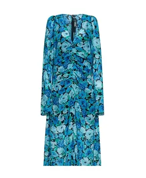 ROTATE BY BIRGER CHRISTENSEN Ibiza Long Floral Chiffon Dress