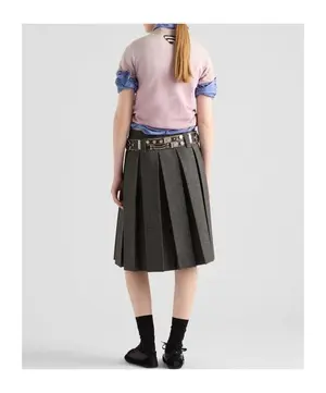 Prada Logo Printed Crewneck T-shirt - Mauve