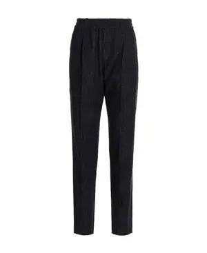Brunello Cucinelli Elastic Waist Creased Cotton Jeans