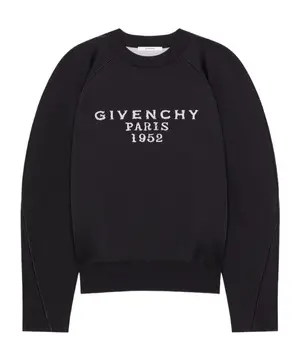Givenchy Long-sleeve Wool-viscose Sweater With Paris 1952 Jacquard - Black