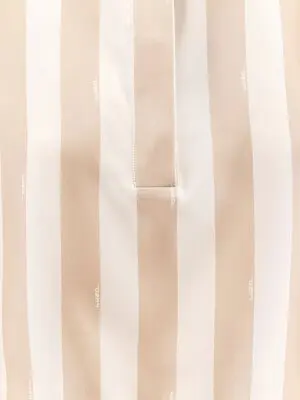 Fendi Striped Cropped Shirt With Drawstring Hem - Beige