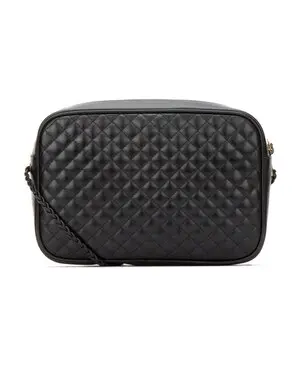 Gucci Logo Leather Shoulder Bag - Black