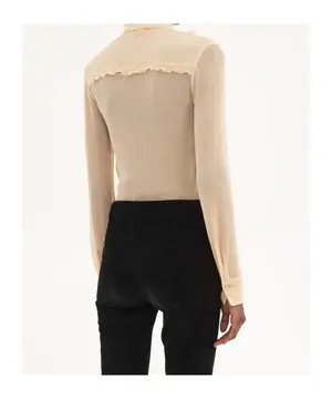 Chloé Ruffled Silk Blouse With Lace Accents