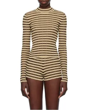 Nanushka Perrie Striped Ribbed Top