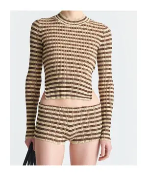 Nanushka Perrie Striped Ribbed Top
