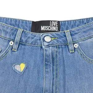 Moschino Heart Embroidered Denim Shorts