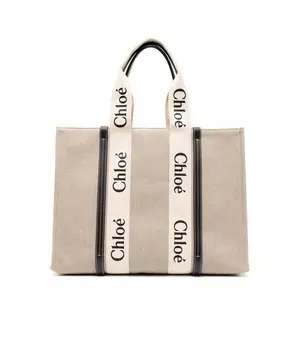 Chloé Woody Large Tote Bag - White/blue