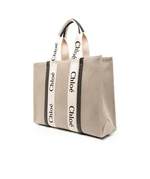 Chloé Woody Large Tote Bag - White/blue