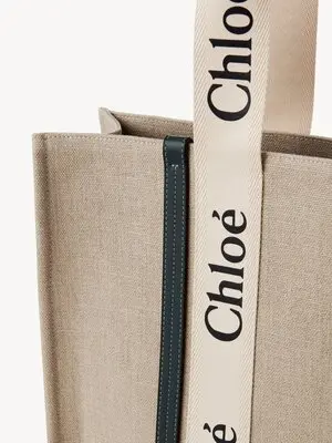 Chloé Woody Large Tote Bag - White/blue