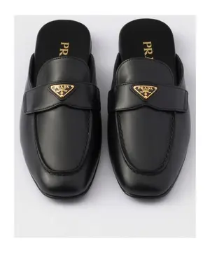 Prada Square-toe Slip-on Mules - Black