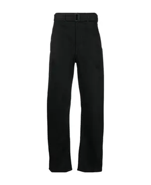LEMAIRE Belted Straight-leg Pants - Black