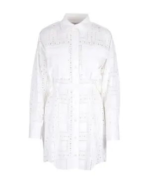 MSGM Cut-out Detailed Button-up Shirt Dress