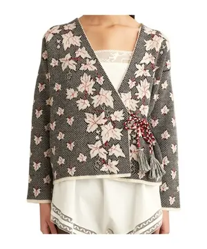 BODE Patterned Jacquard Knit Cardigan With Tassel Details
