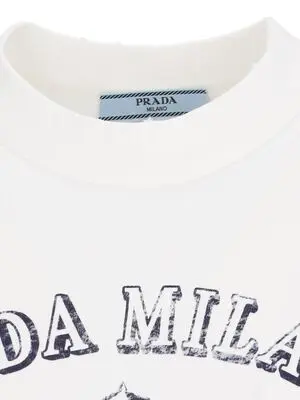 Prada Logo Printed Short Sleeve T-shirt - No