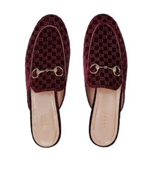 Gucci Princetown Gg Velvet Slipper
