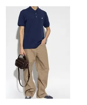 Moschino Goose Embroidered Short Sleeved Polo Shirt - Blue
