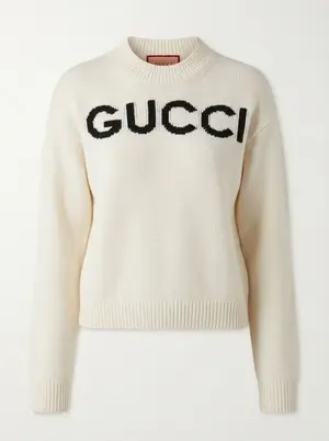 Gucci Logo Intarsia-knit Crewneck Jumper