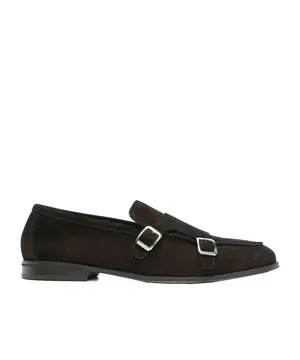 DOUCAL'S Double Buckle Monk Shoes - Black