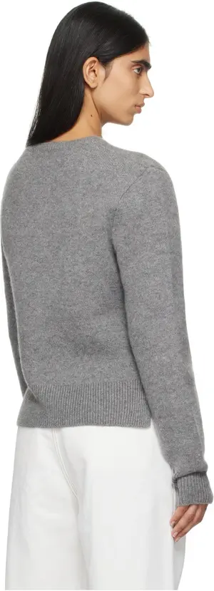 TOTEME Crewneck Knitted Jumper With Side Slits - Medium Gray