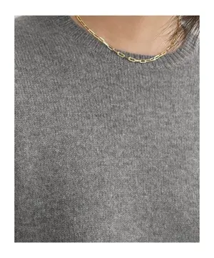 TOTEME Crewneck Knitted Jumper With Side Slits - Medium Gray