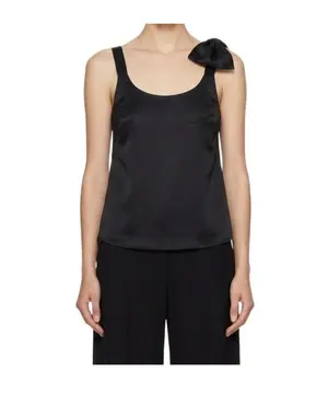Marissa Chiara Sleeveless One-shoulder Bow Vest