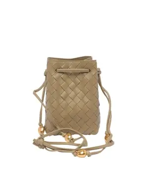 Bottega Veneta Woven Leather Drawstring Shoulder Bag - Brown