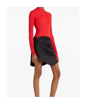 COURREGES High-neck Ribbed-knit Jumper