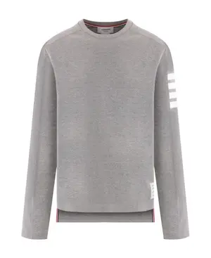 Thom Browne 4-bar Striped Crewneck Sweatshirt - Gray
