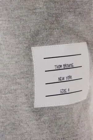 Thom Browne 4-bar Striped Crewneck Sweatshirt - Light Gray