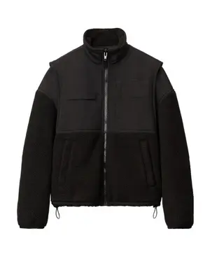 Alexander Wang Oversized Zip Fleece Jacket - Black