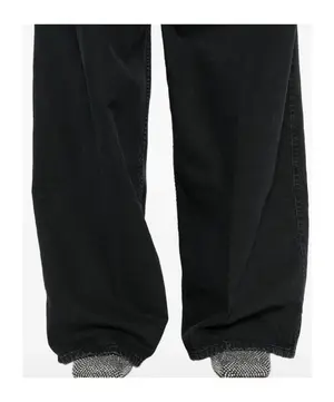 HAIKURE Pleated Wide Leg Jeans - Black