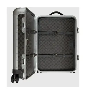 Gucci Gg Supreme Canvas And Aluminum Trolley