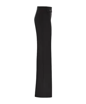 Elisabetta Franchi High-waisted Flared Trousers With Enamelled Button Detail