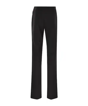Elisabetta Franchi High-waisted Flared Trousers With Enamelled Button Detail
