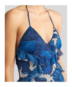 Etro Floral-printed Maxi Dress With Detachable Cape