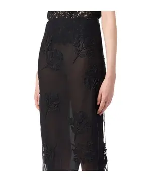 Blumarine Embroidered Midi Skirt