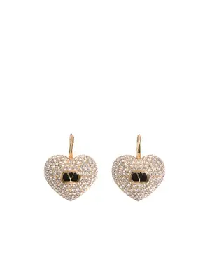 Valentino Garavani Coeur Royal Heart Shaped Earrings - Gold/black/crystal