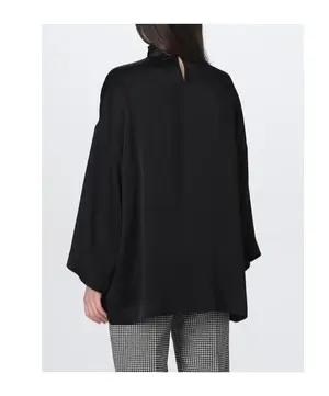 Saint Laurent High Neck Wide-sleeved Blouse