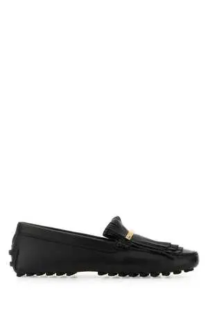 TOD'S Logo Plaque Fringed Loafers