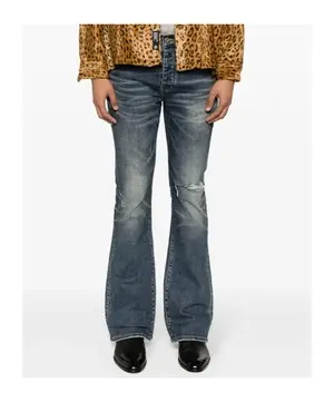 PURPLE BRAND Flare Jeans With Distressed Details